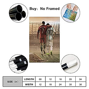 NBHYK Cristiano Ronaldo And Lionel Messi Poster frames poster board Wall Art Prints Canvas painting for room aesthetic Decor ready to hanging 12x18 poster