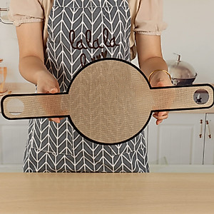 Yuehuam Silicone Baking Mat for Dutch Oven Bread Baking Reusable Dough Drop Dough Bread Sling Baking Mat Sheet Long Handles for Gentler & Easier Transfer of Dough Oven Accessories (Brown)