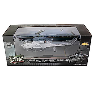 Forces of Valor Waltersons FOV-820004A-1 1:48 Scale Bell Textron Licensed AH-1W Cobra Helicopter with NTS Exhaust Army Super Diecast Military Collectible, US Navy Blue, One Size