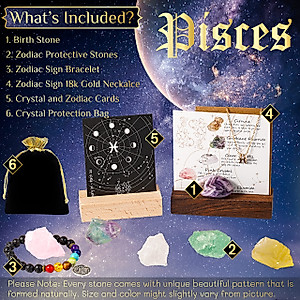 Hihealer Zodiac Gifts for Women, Spiritual Gifts, Zodiac Gifts, Astrology Gifts for Women, Horoscope Gifts with Birthstone, Healing Stone Gifts, Unique Birthday Gifts for Women