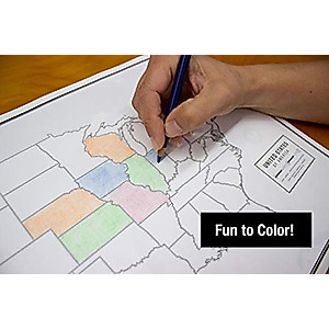Educational Blank Outline Maps, 2-Sided World & US, 17” x 11”, 50-Pack | Great Blank Map Worksheets for Classroom or Home Study | Laminated Answer Sheet Included | Map Packs are Perfect Desk Size