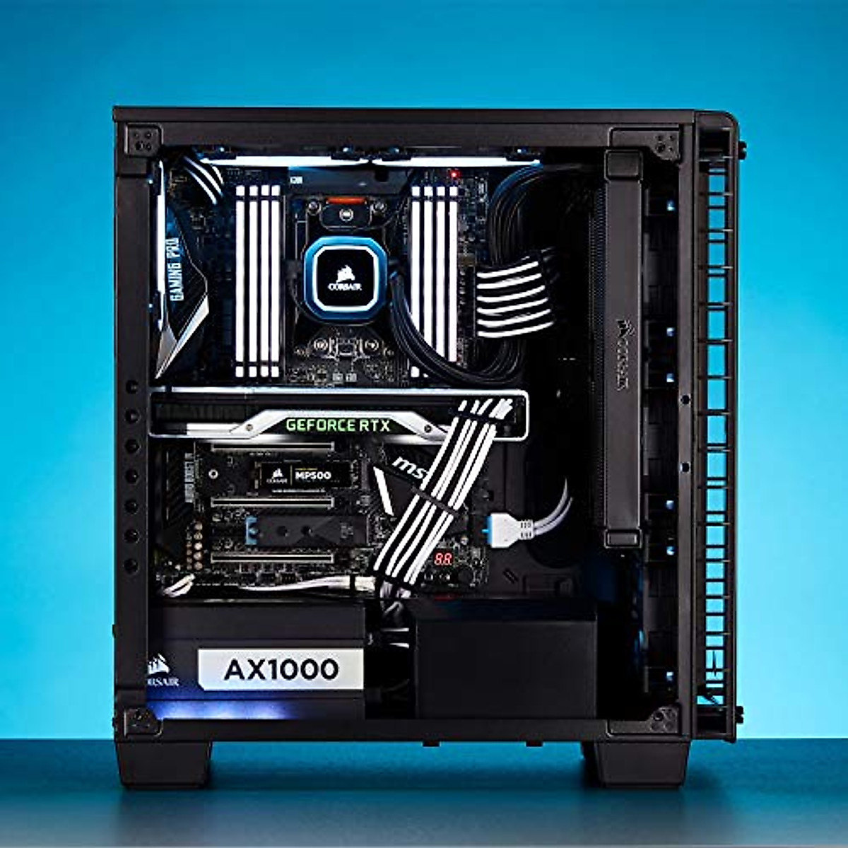 CORSAIR Premium Individually Sleeved PSU Cables Starter Kit – White/Black, 2 Yr Warranty, for Corsair PSUs