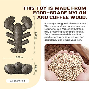DeBage Dog Chew Toy, Lobster Dog Toy Heavy Duty Durable Chew Toys Indestructible Dog Chew Toys for Aggressive Chewers- Chew, Chase and Fetch for Large Dogs Gift (XL，Wood Color)