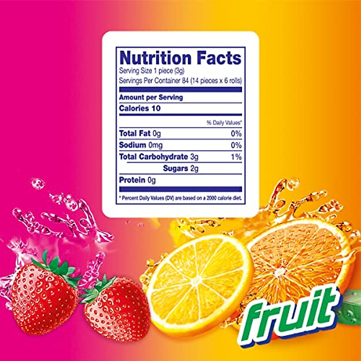 Mentos Candy, Mint Chewy Candy Roll, Fruit, Non Melting, 1.32 Oz (Pack of 6)