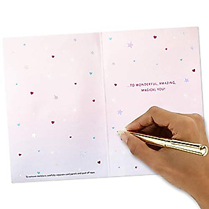 Hallmark Signature Valentines Day Card for Kids (Removable Unicorn Necklace)