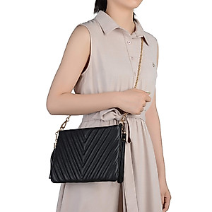 lola mae Women's Wristlet Handbags Simple Quilted Small Clutch Crossbody Bag