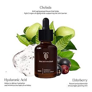 True Botanicals Chebula Active Serum | Optimizes Skins Collagen Levels | Anti-Aging Serum | Treats Fine Lines & Wrinkles | All Skin Types | Dermatologist Tested, All Natural, Vegan | 1 fl oz | 30 ml