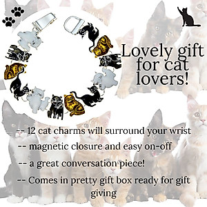 PammyJ Cat Bracelet Brown White and Black Cats