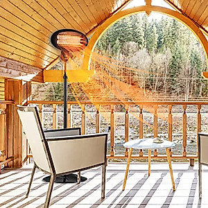 DONYER POWER retractable Electric quartz Heater with Protection System Waterproof，Outdoor/Indoor 1500W，Garden Patio, Easy Assembly