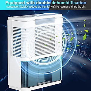 MORFY Dehumidifiers for Room Bedroom, Upgraded version 85 OZ Dehumidifiers, 6800 Cubic Feet(700sq ft) Small Dehumidifiers for Room with Drain Hose and Auto Shut Off, Portable Quiet Dehumidifier for Bedroom Bathroom RV Laundry Room or Closet（Matte white）