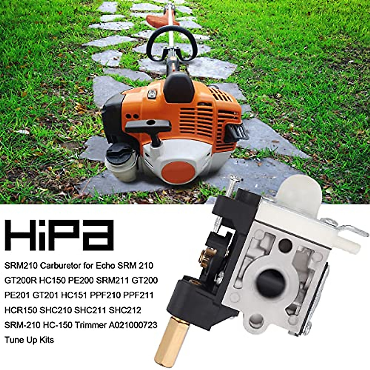 Hipa SRM210 Carburetor for Echo SRM 210 GT200R HC150 PE200 SRM211 GT200 PE201 GT201 HC151 PPF210 PPF211 HCR150 SHC210 SHC211 SHC212 SRM-210 HC-150 Trimmer A021000723 Maintenance Kits