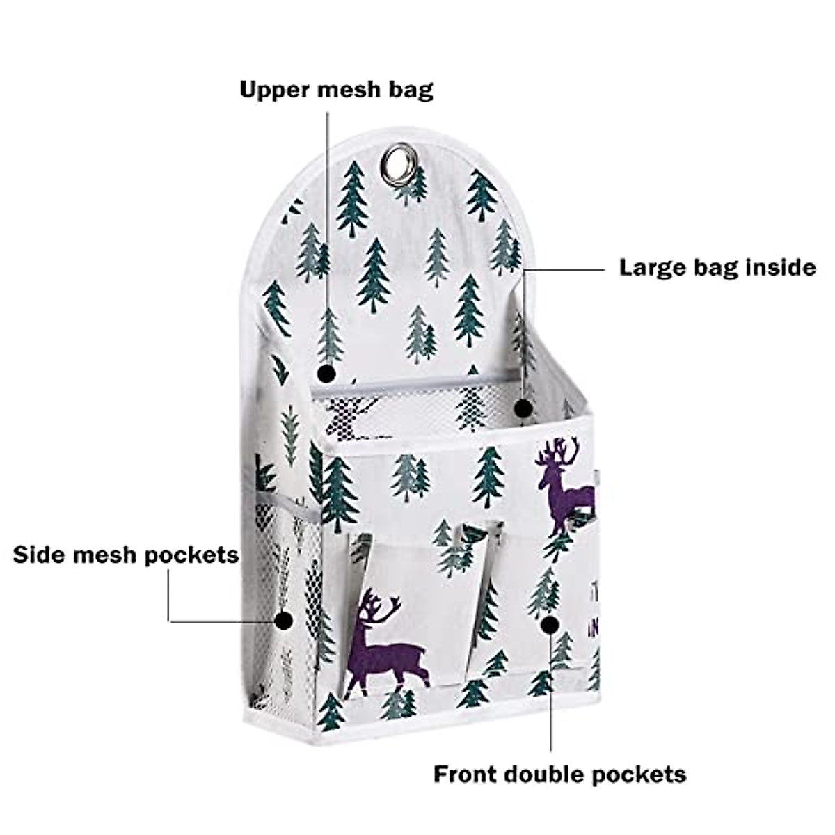 ZRSYH Wall Hanging Storage Bag Large Capacity Home Organizer Small Cloth Bag Behind The Door Hanging Shoe Rack Organizer Office Supplies,White Grid