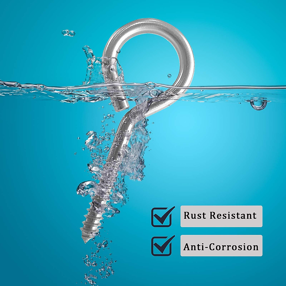 10 PCS Screw Eyes, Stainless Steel Eye Hooks, Heavy Duty Eye Bolts Screw in, Self-Tapping Eyelet Screw for Indoor & Outdoor, 2.5 inches