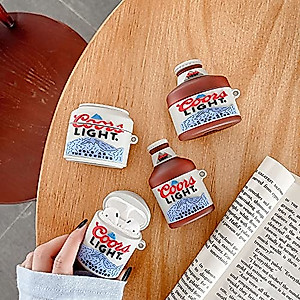 for Airpods Pro Generation Case 3D Gray Cute Beer Bottle Airpod case Suitable for Young Boys and Girls Airpods Accessory Protective Cover for Air Pods 3 Covers (Bullet Bottle)