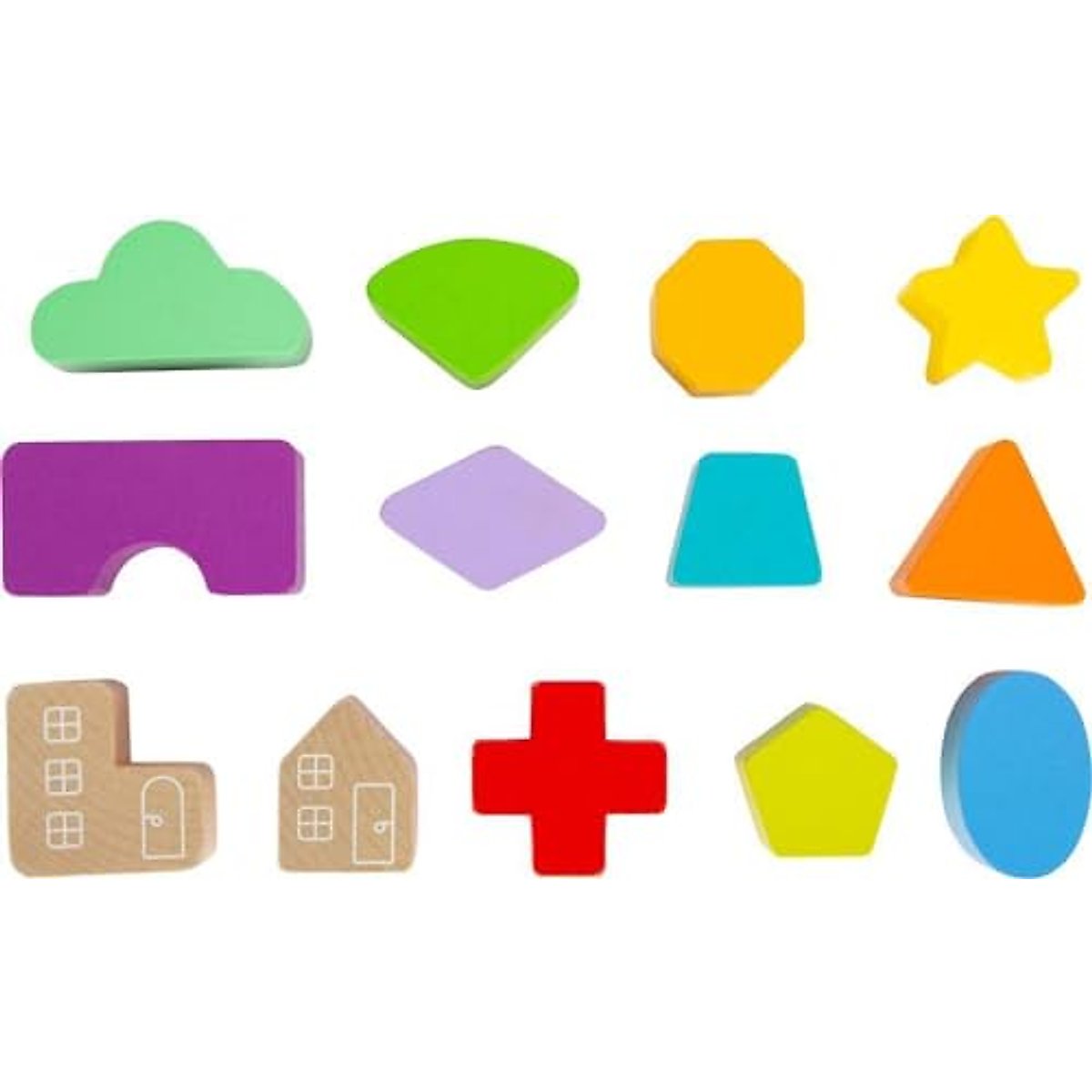 Wooden Rainbow Shape Sorter Cube – Sorting Toy with 13 Geometric Shapes & Removable Lid – Educational Game for Dexterity & Fine Motor Skills – Teaches Counting, Shapes and Colors – Ages 12+ Months