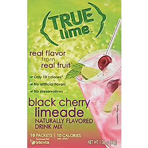 True Lime Black Cherry Limeade Drink Mix, 0.106 Ounce - 10 per pack -- 12 packs per case.