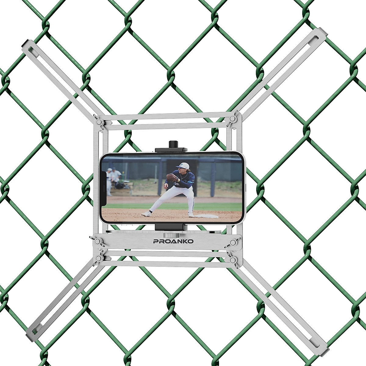 Cell Phone Fence Mount Camera Fence Mount for iPhone, Phones, GoPro, Chain Link Fence Mount for Recording Baseball/Softball/Tennis(Mini Plus)