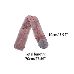 Allegra K Fluffy Faux Fur Hairball Collar Scarf Solid Color Plush Neck Wrap Winter Warmer for Women Pink