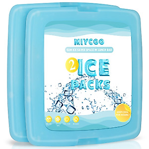 Cool Coolers Reusable ice Packs for Lunch Bags & Lunch Box - ice Packs for Cooler - MIYCOO