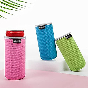 YouAmaze | Premium Can Coolers Sleeves (6 Pack) High Quality Insulated Beer Can for Slim and Regular Cans - Soft Insulated Beer Sleeves for Cans - Beer Sleeves for Cans