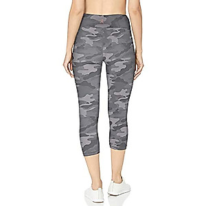 Danskin Women's Capri Legging, Grey Camo Print, Large