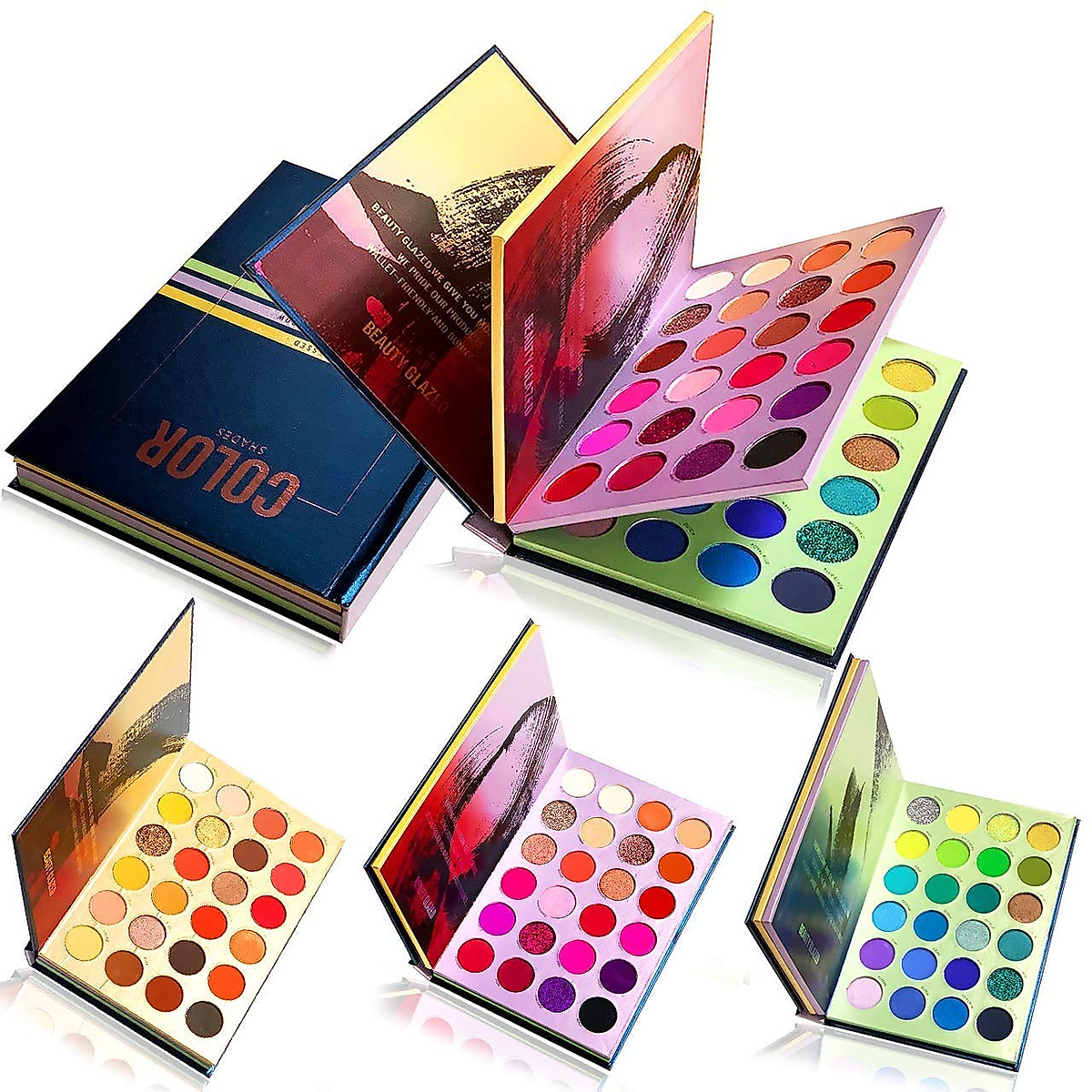MYUANGO Highly Pigmented 72 Colors Eyeshadow Makeup Palette, Matte Shimmer Glitter Metallic Eye Shadow Pallet Long Lasting Blendable Make Up Eye Shadows For Halloween Makeup