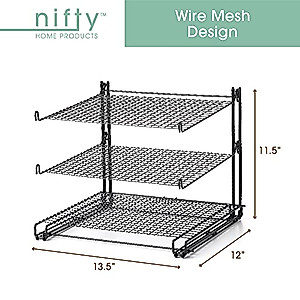 Nifty 3-Tier Cooling Rack – Non-Stick Coating, Wire Mesh Design, Dishwasher Safe, Collapsible Kitchen Countertop Organizer, Use for Baking Cookies, Cakes, Pies