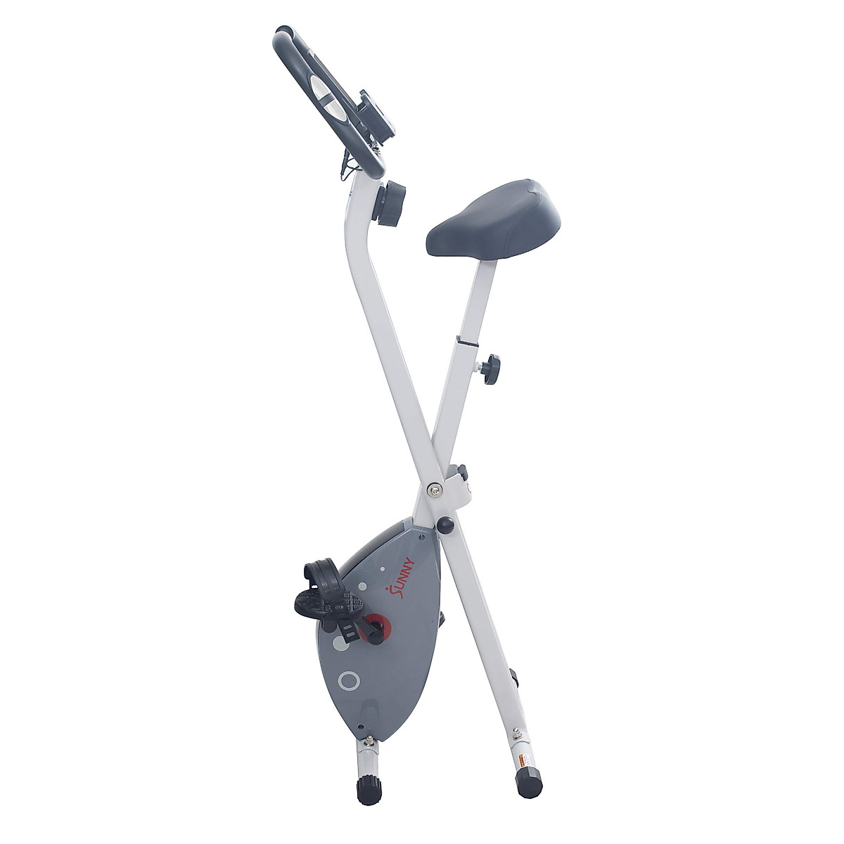 Sunny Health & Fitness Comfort XL Ultra Cushioned Seat Folding Exercise Bike with Device Holder, Gray - SF-B2989