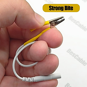 Electrode Wire for Dry Needling Needles - BesCable 20pcs TENS Leading Wires with Alligator Clips for TENS Unit Physiotherapy Machine - 2.0mm Pin Female to Alligator Clip Cable