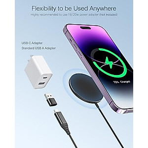 iXular Magnetic Wireless Charger 15W Compatible with Mag-Safe Charger for iPhone 15 14 Pro Max Plus/13 Pro Max Mini/12,Magnetic Wireless Charging Pad for Airpods 3/2/Pro,Mag Safe Charger (1 Pack)