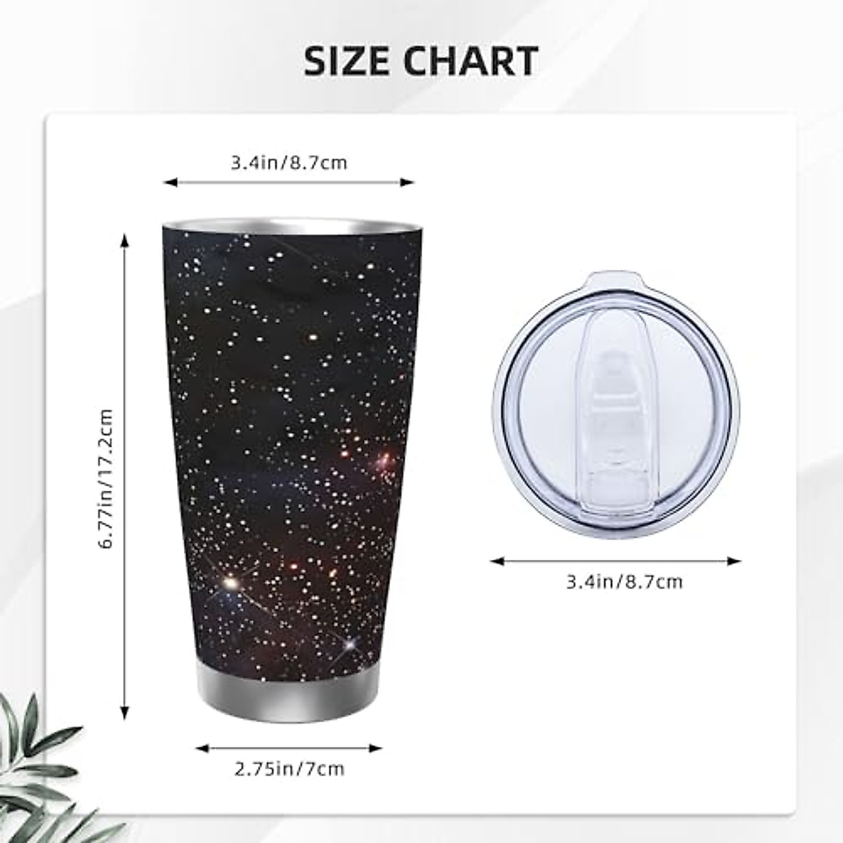 AYCZN Space Stars 20 OZ Tumbler Stainless Steel Travel Coffee Mug, Galaxy Planet Insulated Water Bottle with Lid and 2 StrawsLeakproof Thermal Cup