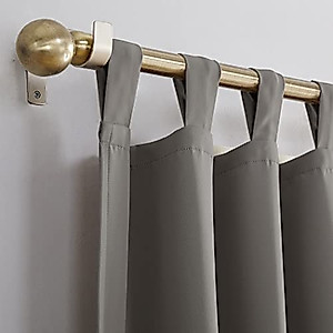 Sun Zero Easton Energy Saving Blackout Tab Top Curtain Panel, 40" x 84", Gray