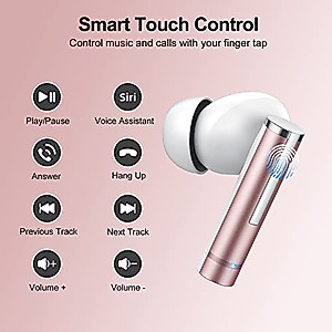 Lekaby Wireless Earbuds Bluetooth 5.3 Headphones Clear Call 40H Playback IPX7 Waterproof Stereo Earphones with USB-C Charging Case LED Power Display in-Ear Headset for Workout/Home/Office