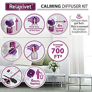 Cat Calming Diffuser & Pet Anti Anxiety Products - Feline Calm Pheromones Plug in & Cats Stress Relief Comfort Helps with Pee, New Zone, Aggression & Other Behavior (1 Pack (1 Diffiser + 1 Refill))