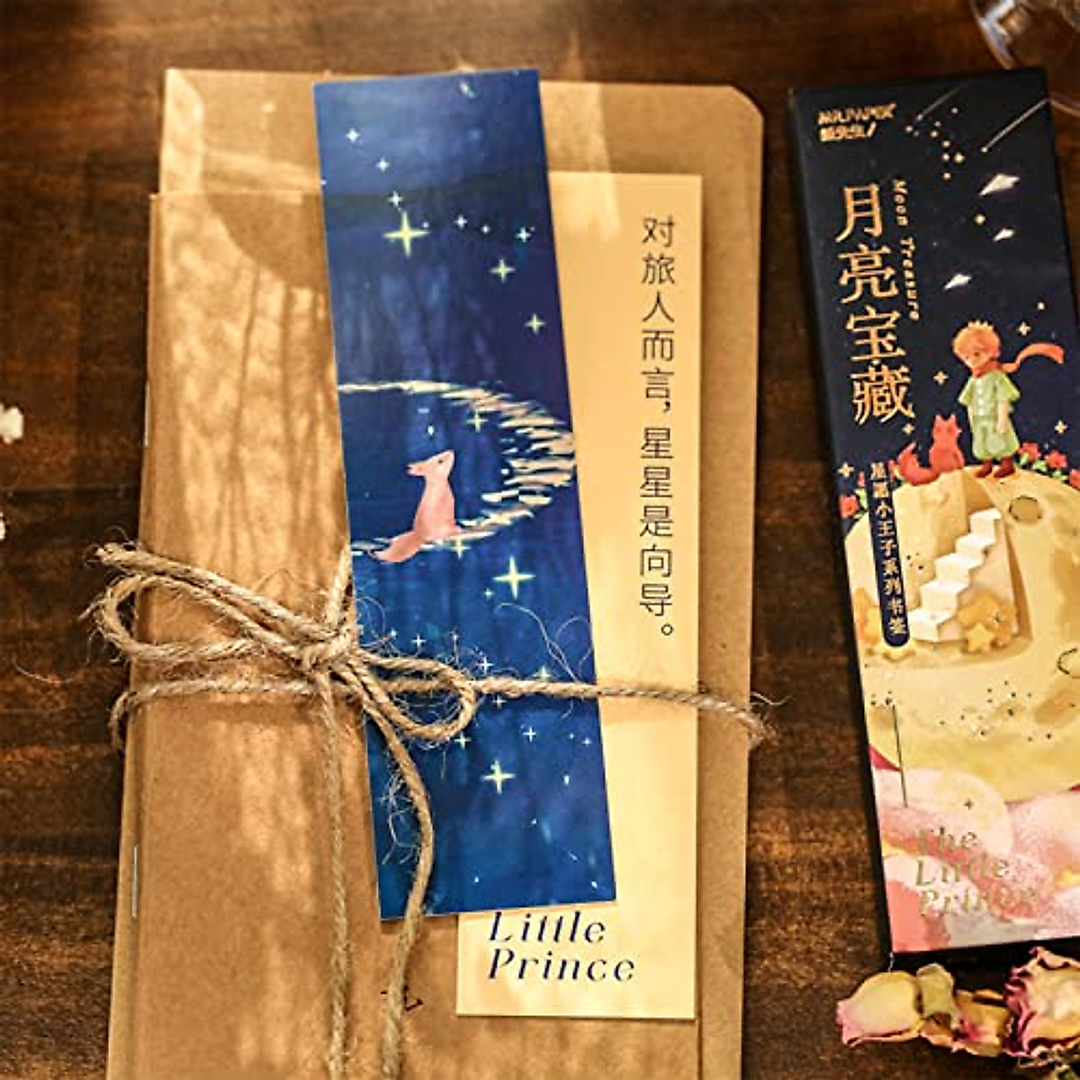 Phineon Paper Bookmarks Little Prince Book Mark Cute Style Greeting Cards Gifts for Boys Girls Students Teachers Book Lovers Readers, Set of 30 (Moon Treasure)