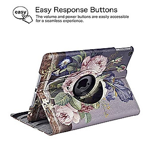 New Rotating Case for iPad 10.2" 9th / 8th / 7th Generation - 360 Degree Rotating Stand Protective Cover with Auto Sleep Wake for iPad 10.2 inch 2021/2020 / 2019 (Oil Painting Roses)