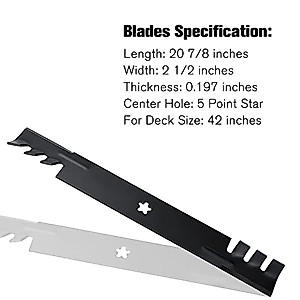 Grasscool 42 inch Mower Mulching Blades for Craftsman LT1000 YT3000 LT2000 T1200 42'' Deck Lawnmower Replace for Poulan 138971 532138971 138498