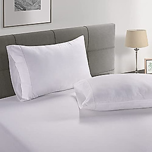 LANE LINEN King Size Pillow Case Set of 2 100% Egyptian Cotton Cases 1000 Thread Count Sateen White Cooling Cover - Perfect for Home Hotels & Hospital Use