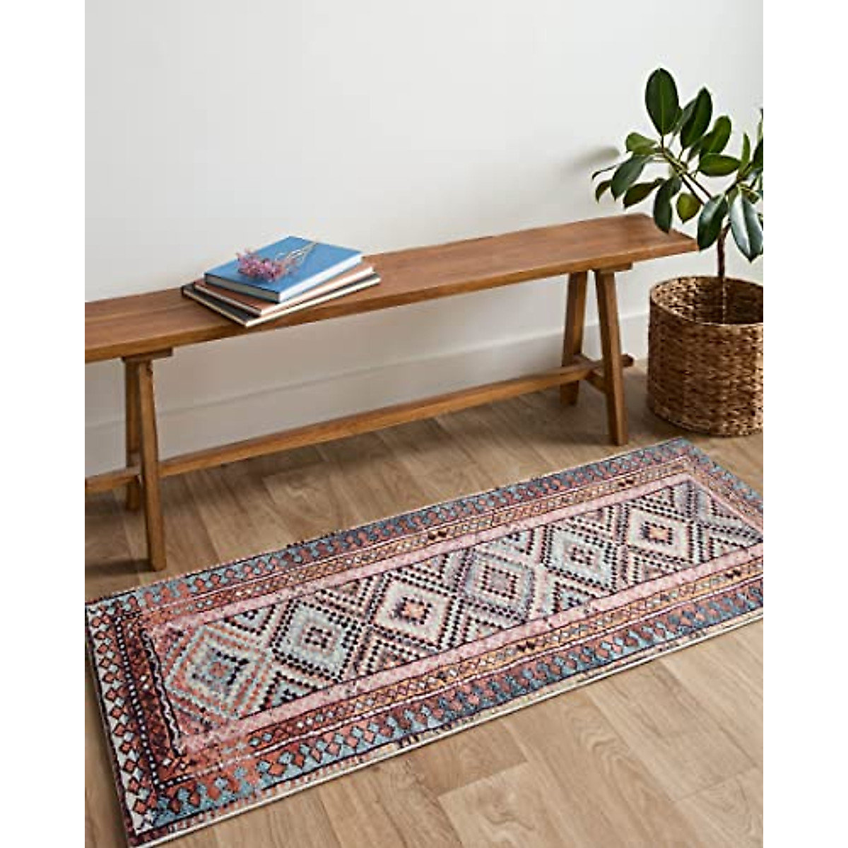 Loloi II Fiona Collection B20345 Coral/Blue, Contemporary 2'-0" x 5'-0" Accent Rug