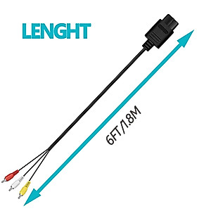 Jedihra 6FT AV Composite Cable for Nintendo N64/SNES/NGC TV RCA Audio Video Cord-2 Pack