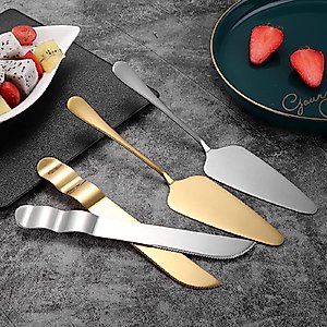Cake Knife and Server Set, Classic Design Food Grade Stainless Steel Cake Cutting Set for Wedding Include Cake Cutter and Cake Server, Cake Cutting Set for Wedding, Anniversary, Birthday Party