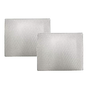 Heat Resistant, Non-Slip, Metal Counter/Table Protector Mat, Large - 14" x 17" - 2 Pack - Silver