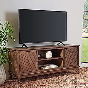 SAFAVIEH Home Collection Magnolia Brown 2-Door 2-Shelf Media Stand (up to 55-inch Flat Screen TV)