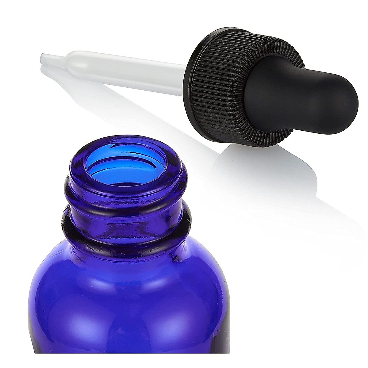 Juvale 12 Pack Dropper Bottles, 1oz Glass Bottles with Glass Eye Droppers, 94 Labels, Empty Tincture Bottles for Essential Oils & More Liquids, Cobalt Blue