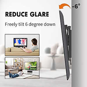 EYAO Low Profile Tilting TV Wall Mount Bracket for Most 17-42inch Flat Curved TVs, Small Televisions and Monitors up to 66lbs, Ultra Slim, Max VESA 200x200mm, Fits 8inch Studs