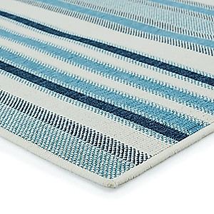 Jaipur Living Vibe Lloria 2'X3' Area Rug, Coastal Blue for Outdoor Spaces.