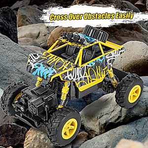 FunsLane Remote Control Car Off Road RC Stunt Cars, 4WD High Speed All Terrains Electric Toy Off Road RC Monster Vehicle Truck Crawler for Kids Boys Girls Gifts