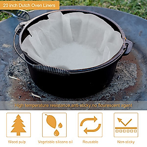 Round Parchment Paper 20 Inches Dutch Oven Liners Disposable White Baking Paper for Cake Pan, Air Fryer, Steamer, BBQ Party, Cakes, Pizza, Meats and Vegetables (40 Pieces)