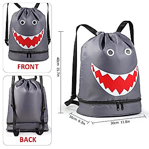 ZIXINZIYI Kids drawstring bag,Kids swim bag,Dry and wet storage bag for boys and girls,Kids sports beach camp backpack