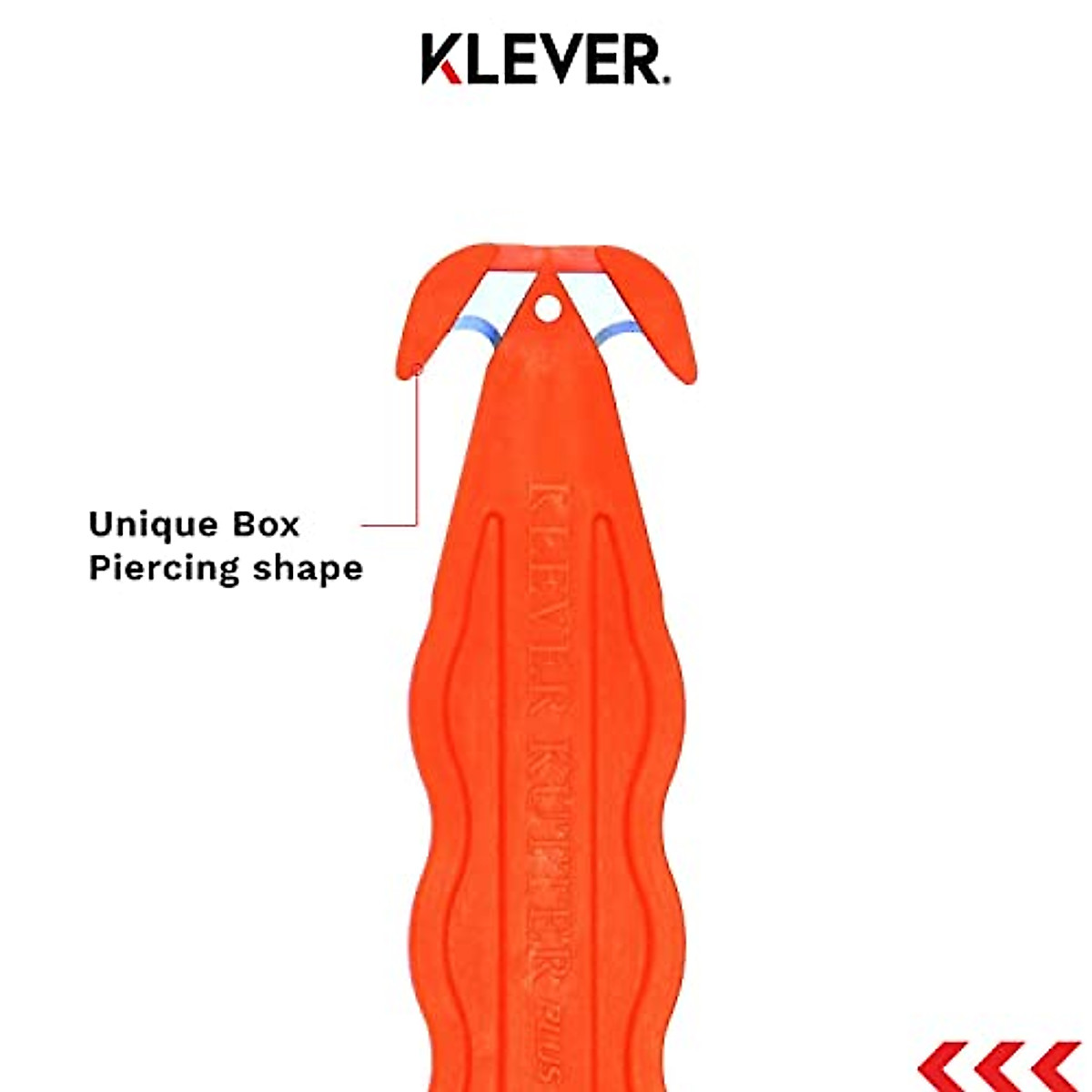 Klever Kutter PLUS Safety Cutter, Carbon Steel Blade, Disposable Package Opener, Utility Knife Cuts Boxes, Film, Tape and More, Orange, 20/pk (PLS-100G)